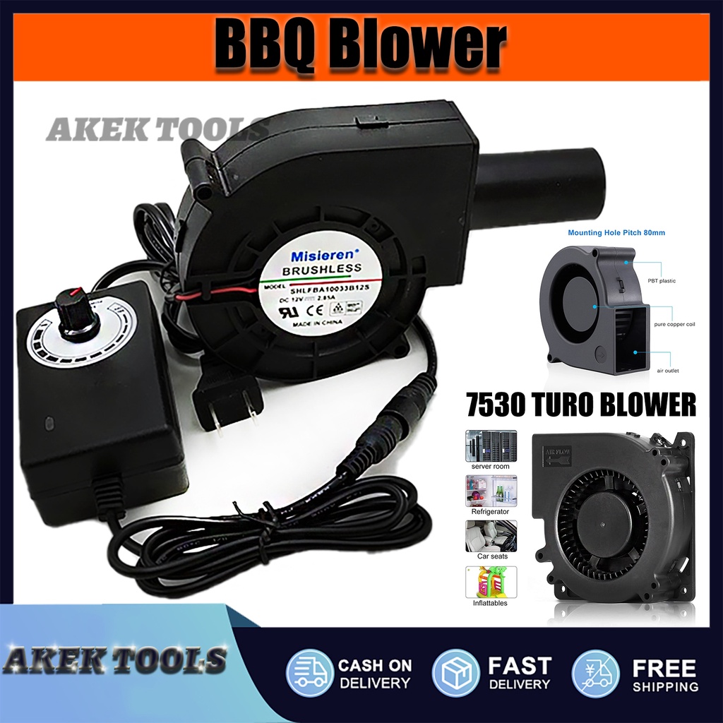 BBQ Blower Fan Portable Blower 9733 DC 12V 2.5A 5500 Rpm Air Turbo ...