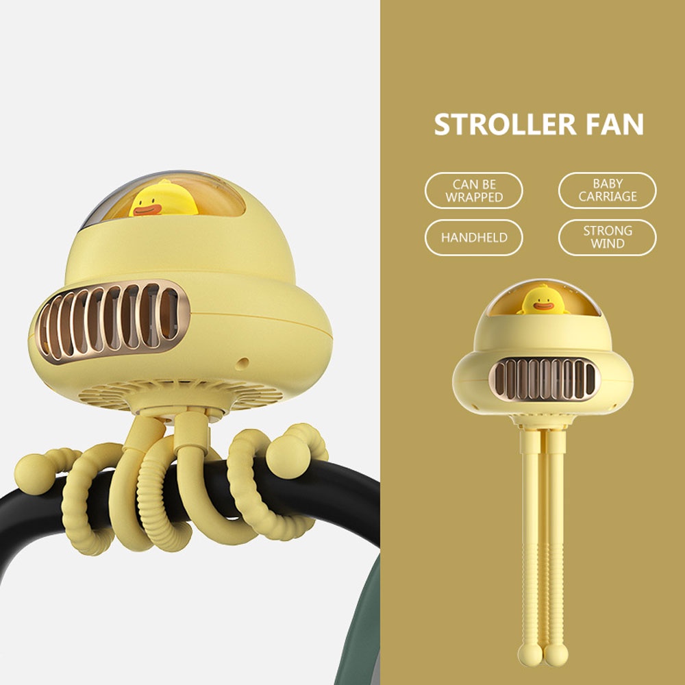 Handheld Octopus Shape Stand Space Capsule Leafless Portable Fan 5V USB ...