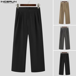 INCERUN Men's Fashion Straight High Waist Pants | Shopee Philippines