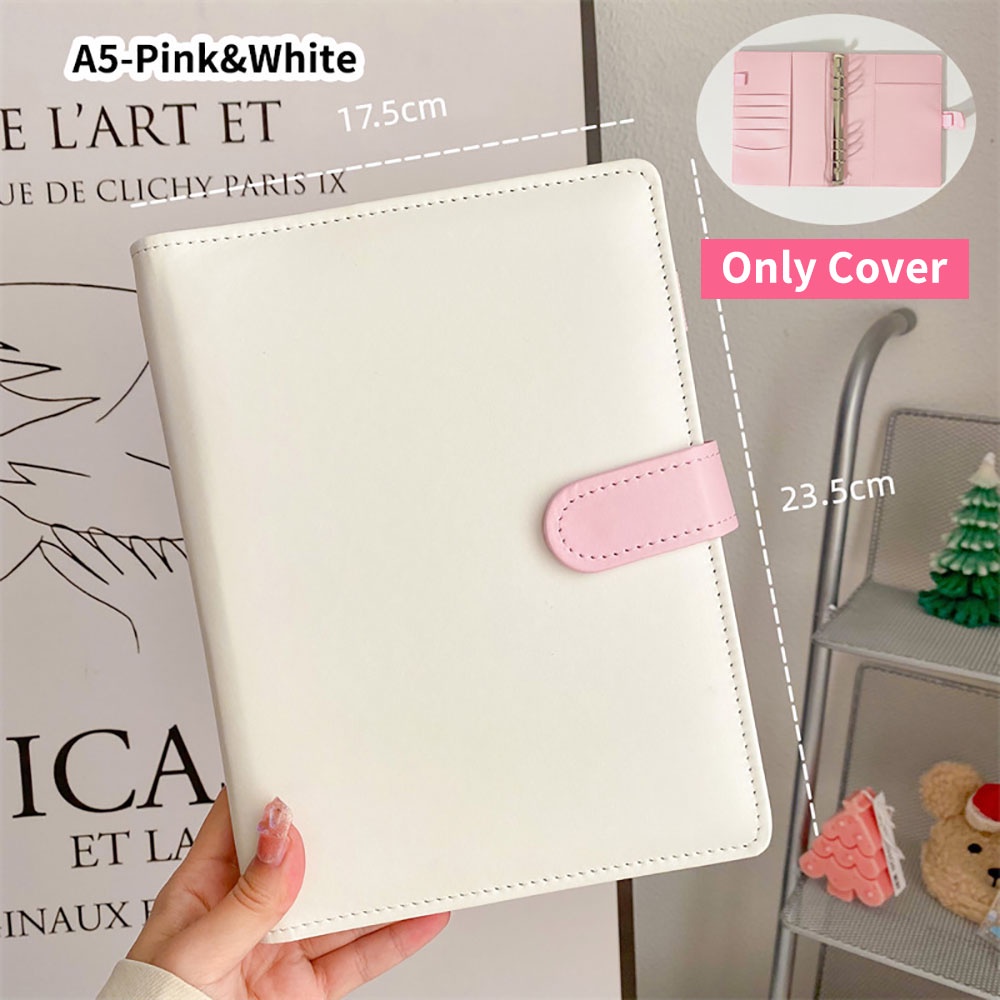 A5/A7 3 inch Collbook 6 Ring PU Leather Glitter Binder Refillable ...