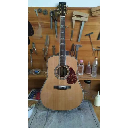 Classic Martin D45 Custom Natural Wood Acoustic Guitar Abalone Inlay ...