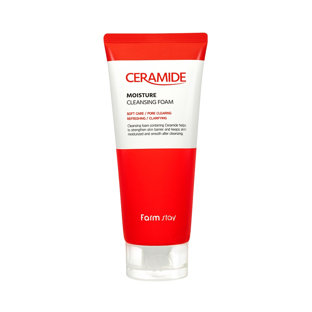 FARMSTAY CERAMIDE MOISTURE CLEANSING FOAM 180ml ★Korea cosmetics ...