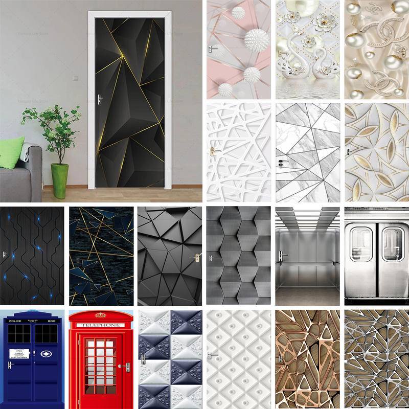 Custom Black Cool 3D Vision Door Sticker Adhesive for Living Room ...