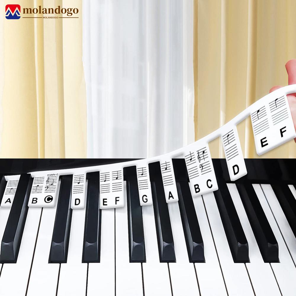 MOLANDOGO Removable Silicone Overlay Piano Keyboard Notes Guide 61 /88 ...