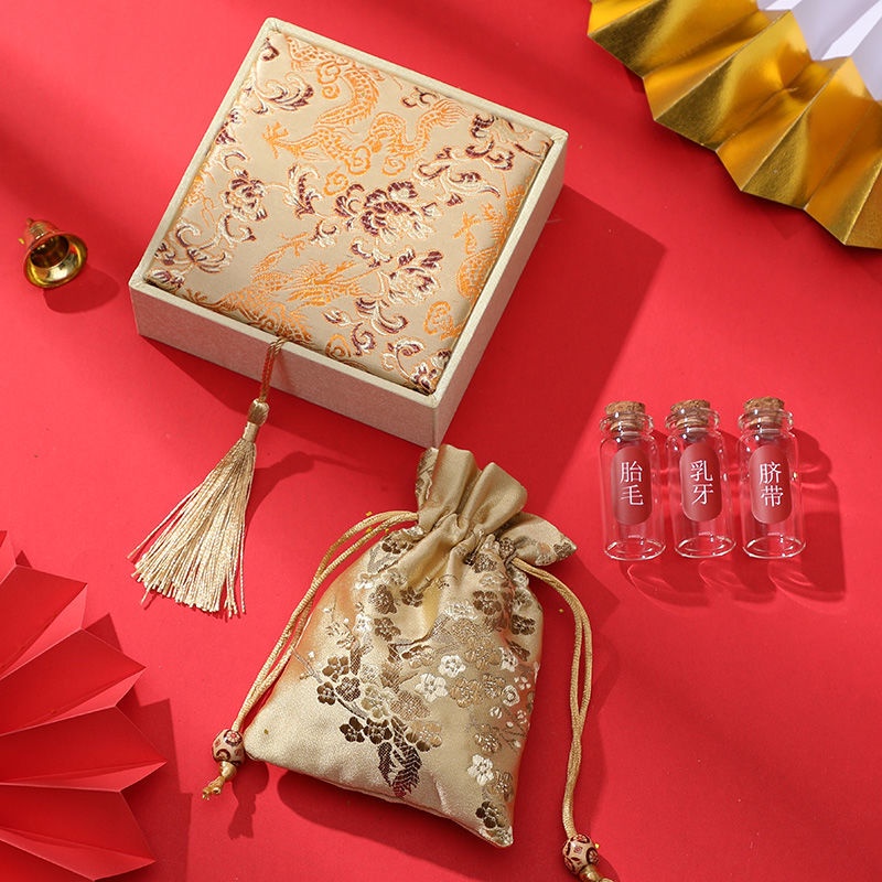 Umbilical Cord Collection Box Fetal Hair Storage Ping An Lucky Bag Baby ...