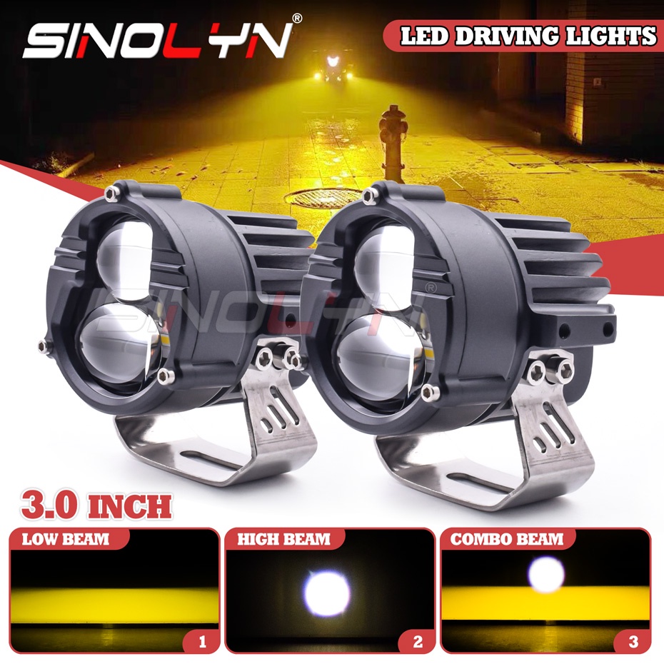 3" Dual Color LED Work Light Bar 140W Super Bright Spot Flood Combo ...