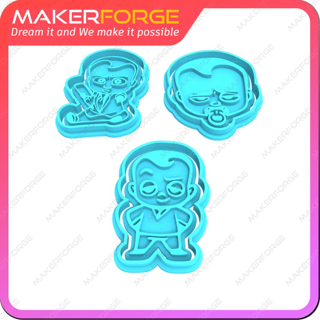 The Boss Baby Cutter Fondant Cutter Clay Cutter Cookie | Pacifier Baby ...