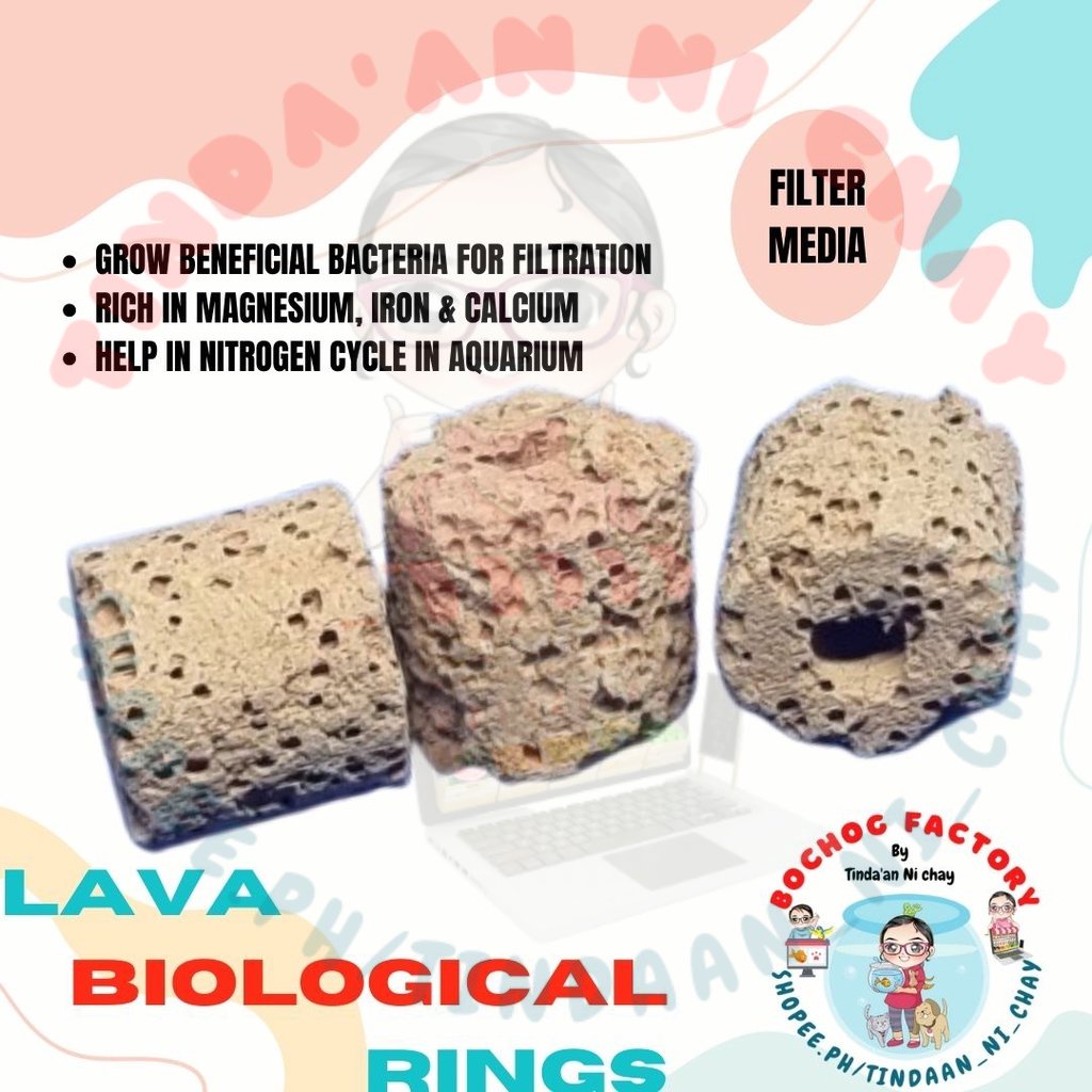 Lava Biological Reusable Rings Filter Media Conditioner Aquarium Clean ...