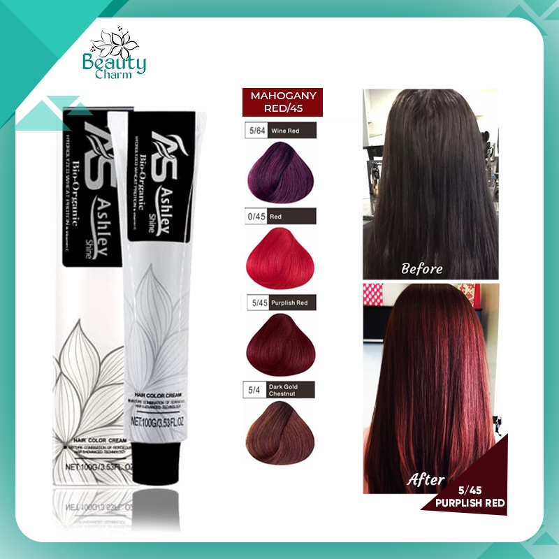 Ashley Shine Bio-Organic (Mahogany Red Violet Red ) Hair Colors 100ml ...