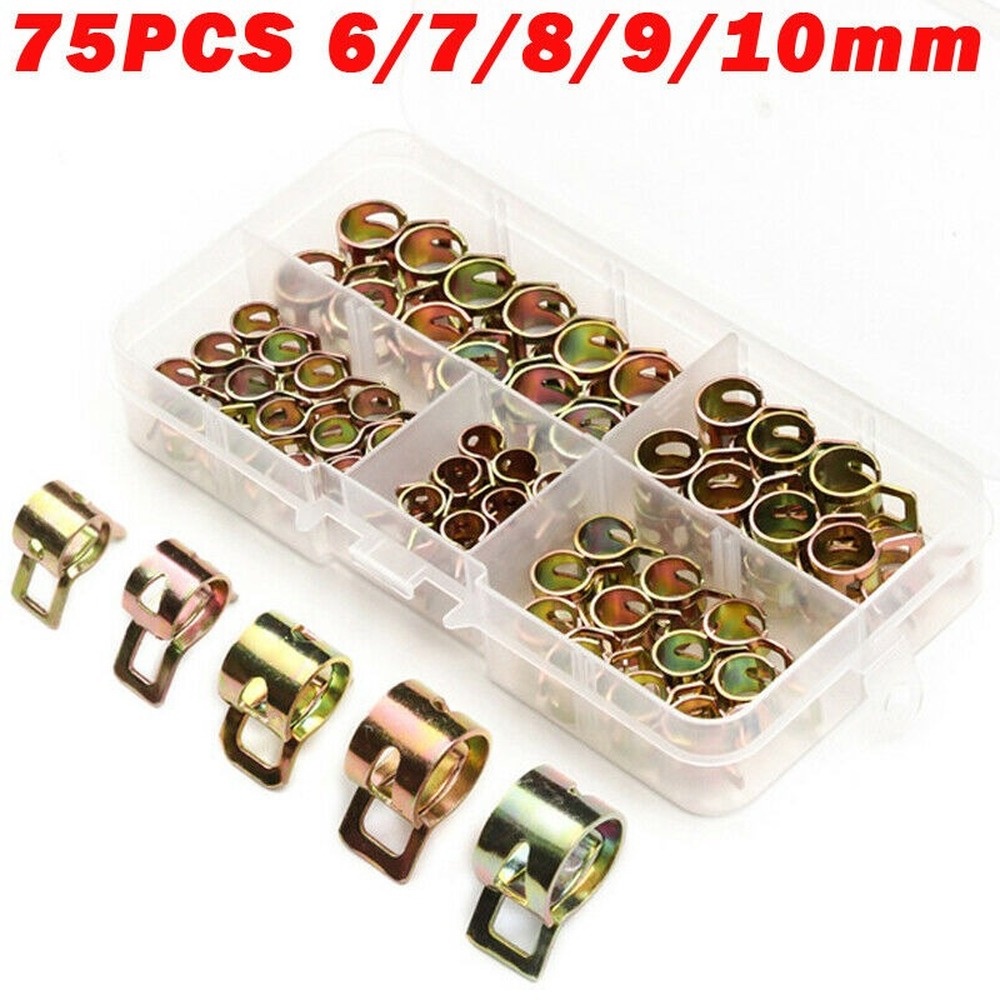75PCS motorcycle spring clip fuel hose clip spring hose clip air hose ...