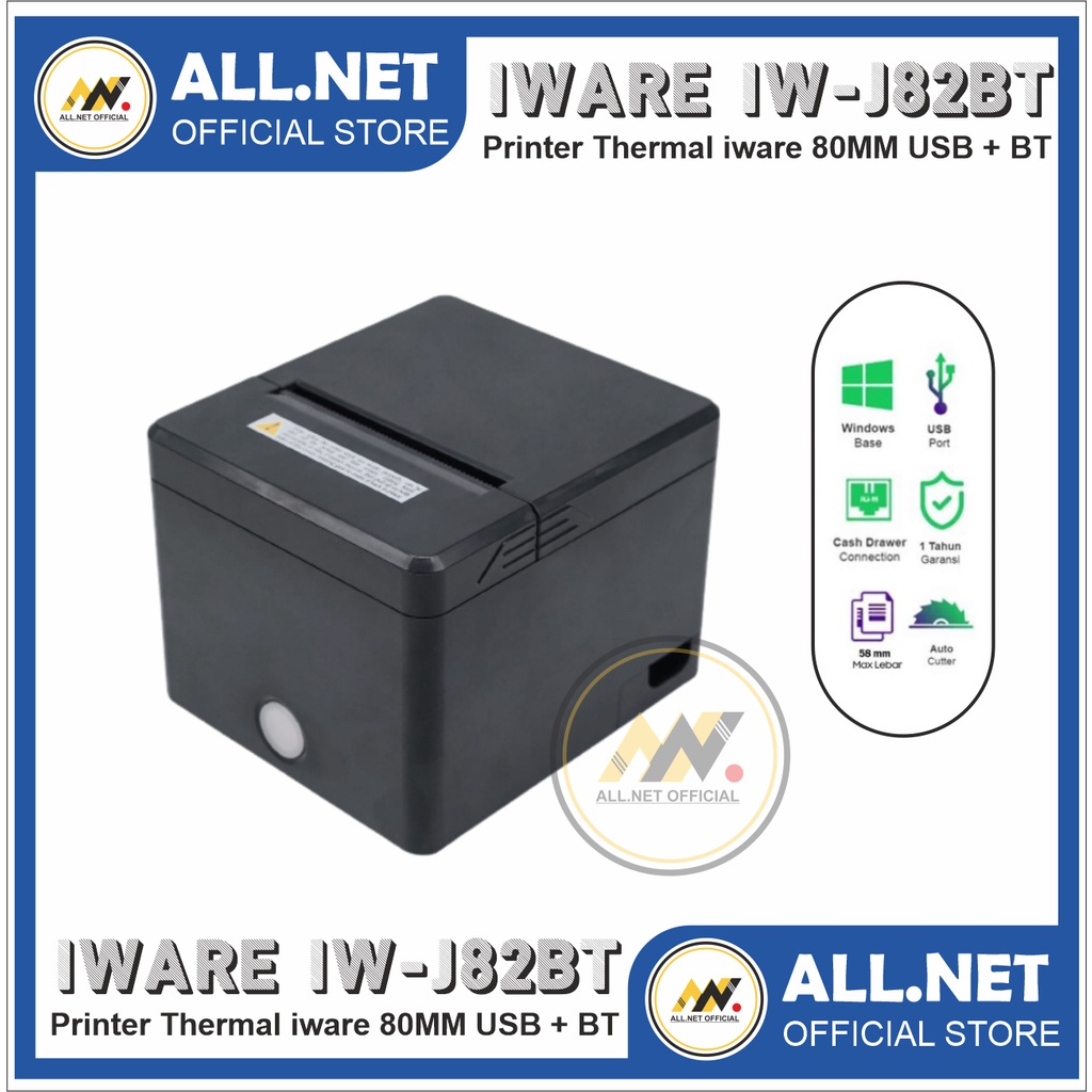 Iware IW-J82BT USB & Bluetooth POS Thermal Printer AUTO CUTTER 80MM ...
