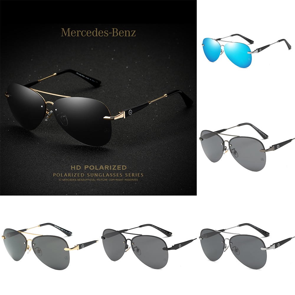 Original Mercedes Benz 743 Retro Borderless Men's Pilot Polarized ...