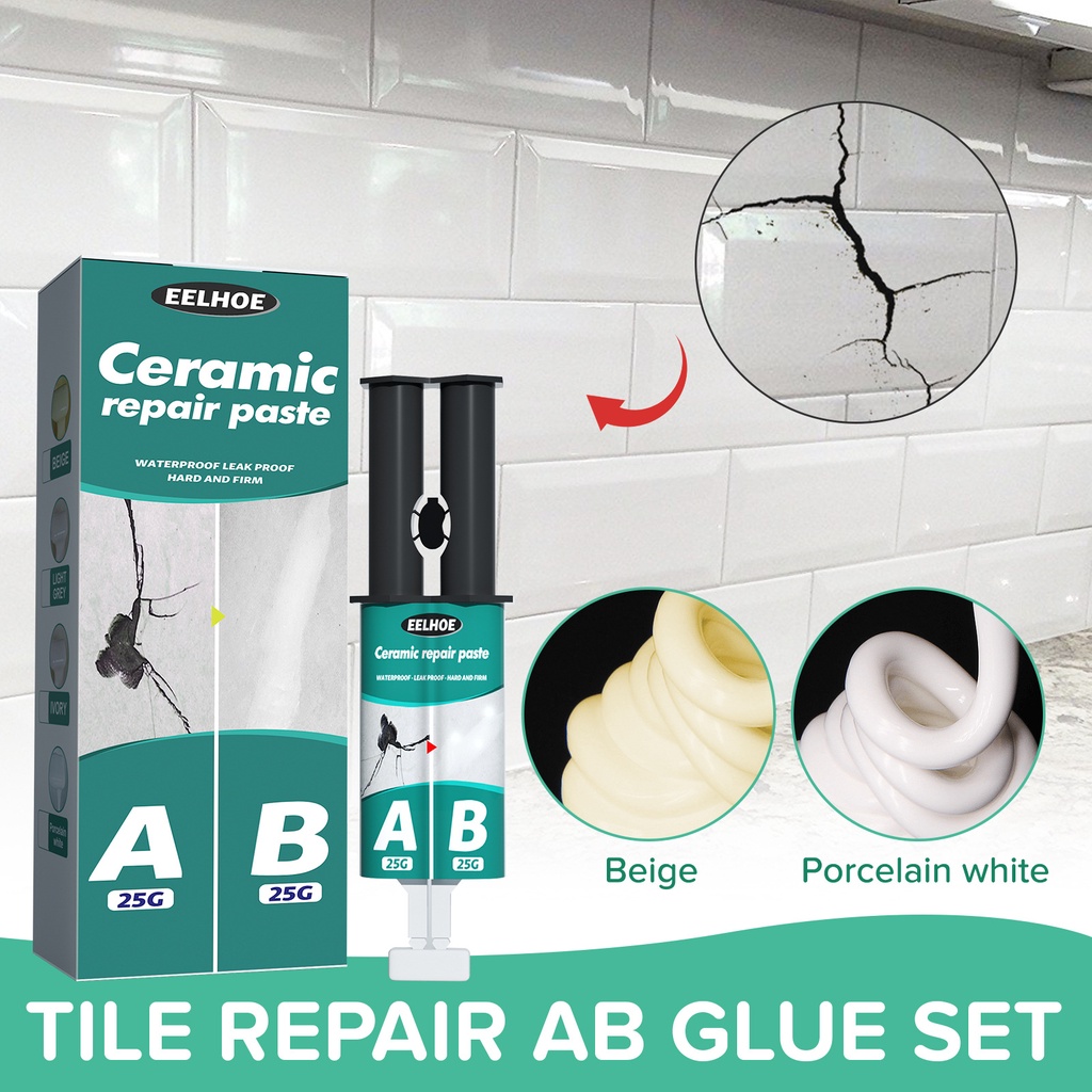 2Pcs Tile Repair Paste AB Glue Set Crack Agent Ceramic Adhesive ...