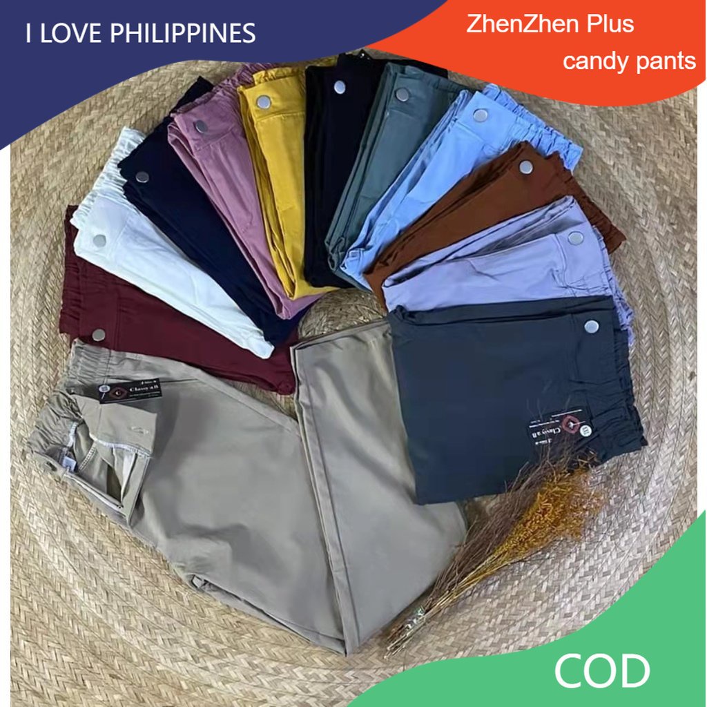 candy pants with zipper/button for women Belt Loops OFFICE Pants ...