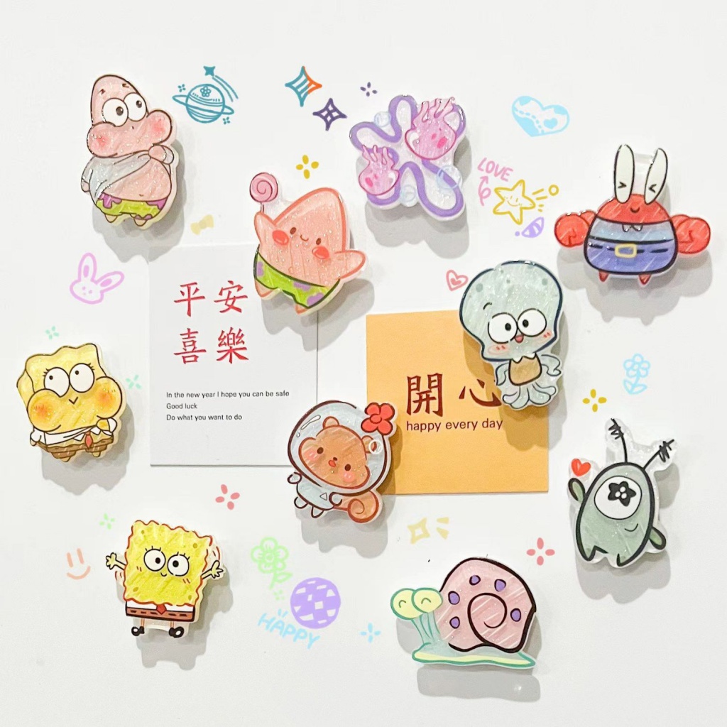 10PCs cute refrigerator sticker magnetic acrylic material original ...