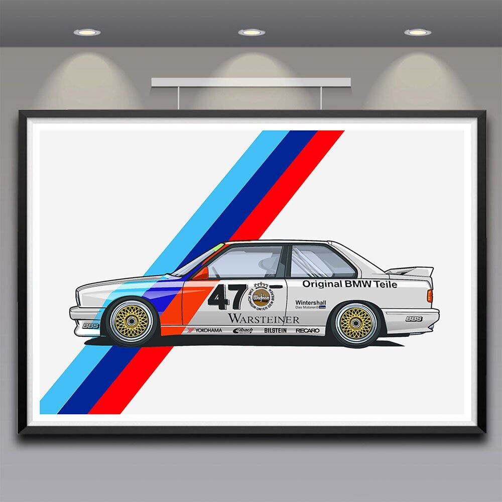Bmw M3 E30 M Power Engine Super Racing Car Classic Vintage Wall Art ...