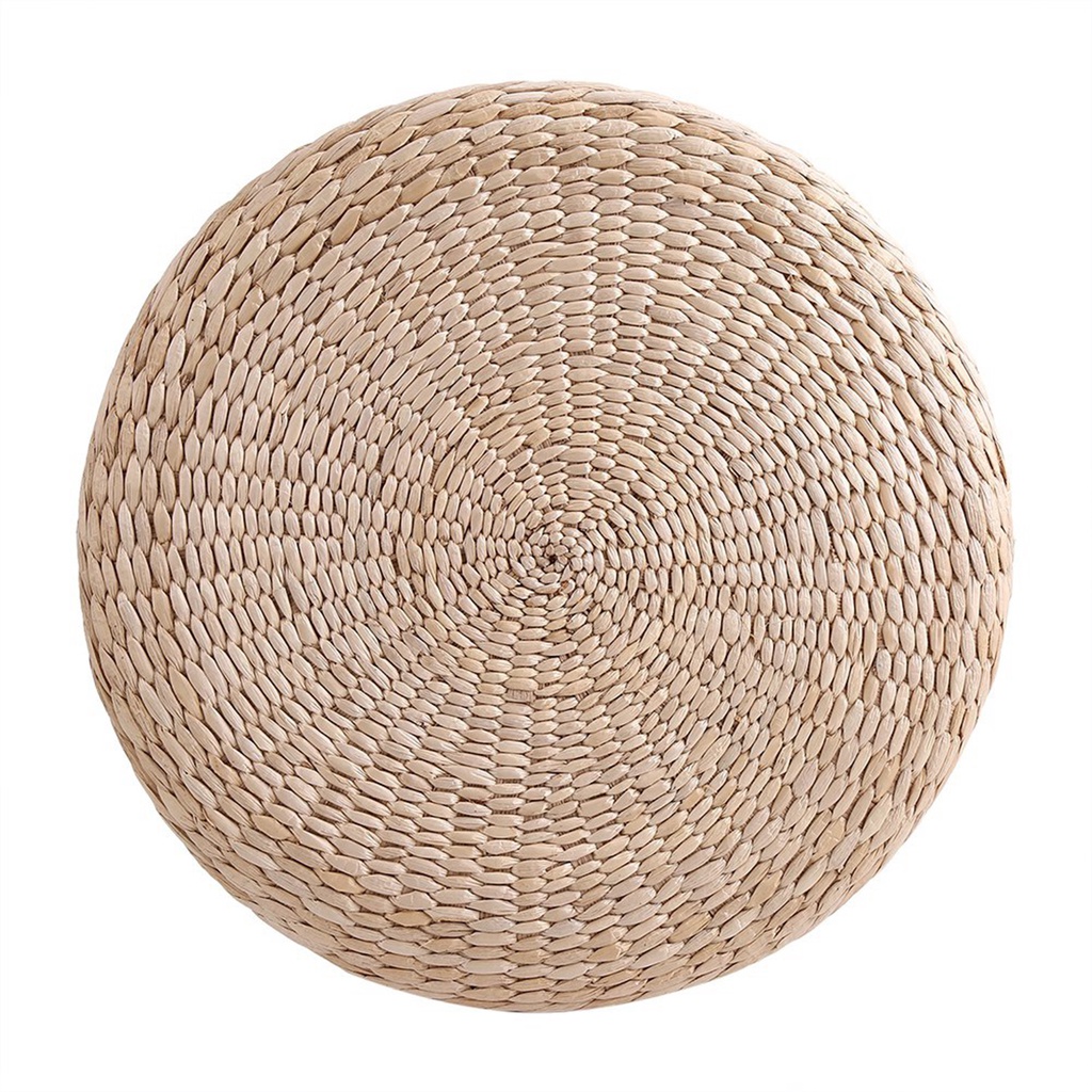 HEO~ 40cm Round Pouf Tatami Cushion Floor Cushions Straw Meditation ...