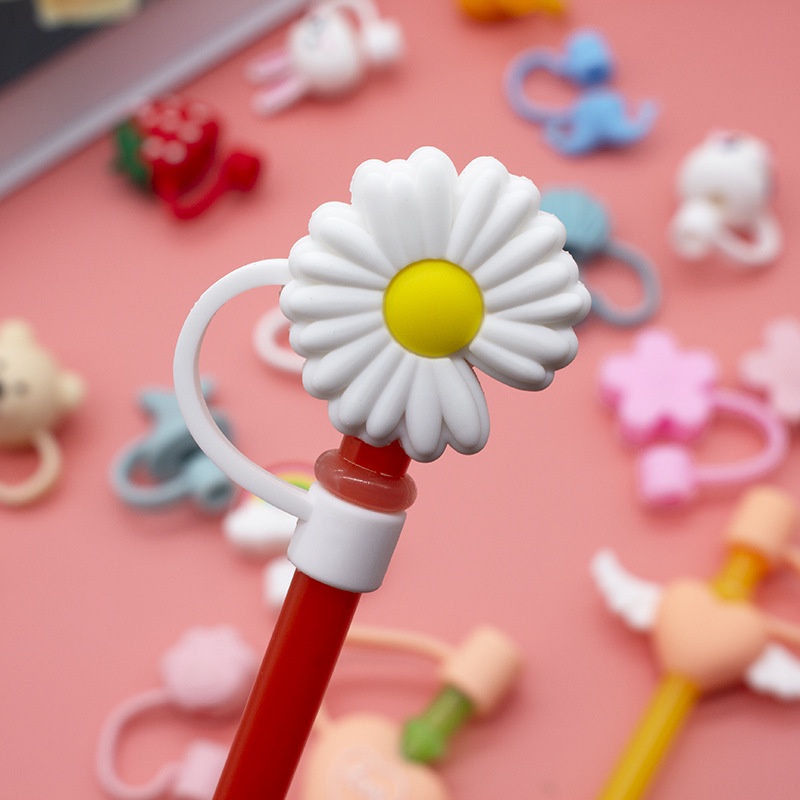 Dustproof Silicone Straws Cover Creative Cute Silicone Environmental ...