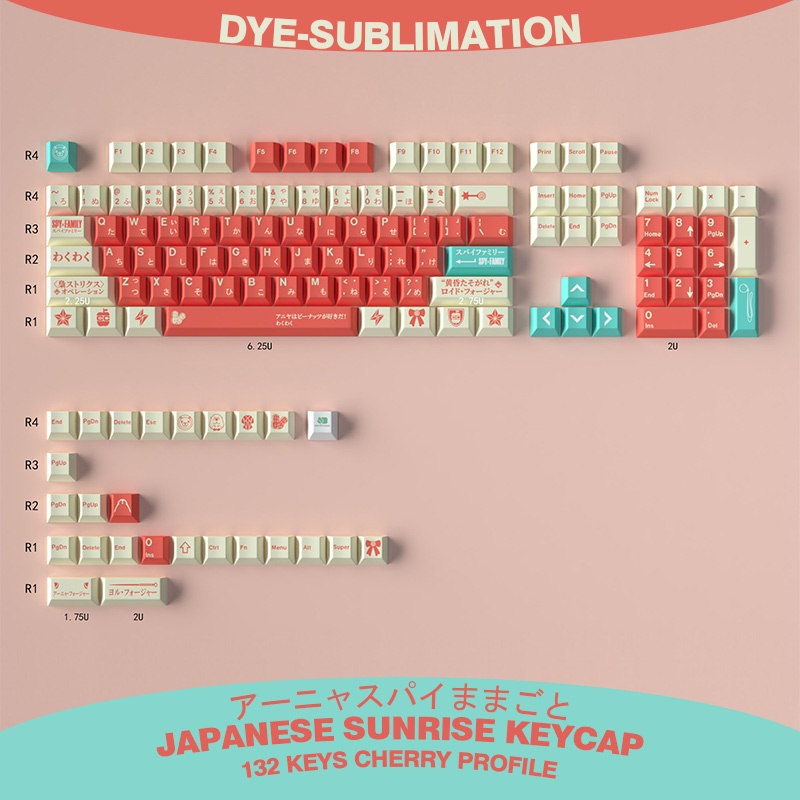 Anime Ania Japanese Keycap Set 132Keys Cherry Profile PBT Compatible ...