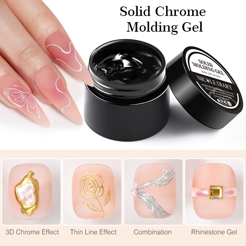 NICOLE DIARY Solid Molding Nail Gel Polish Acrylic Extension ...