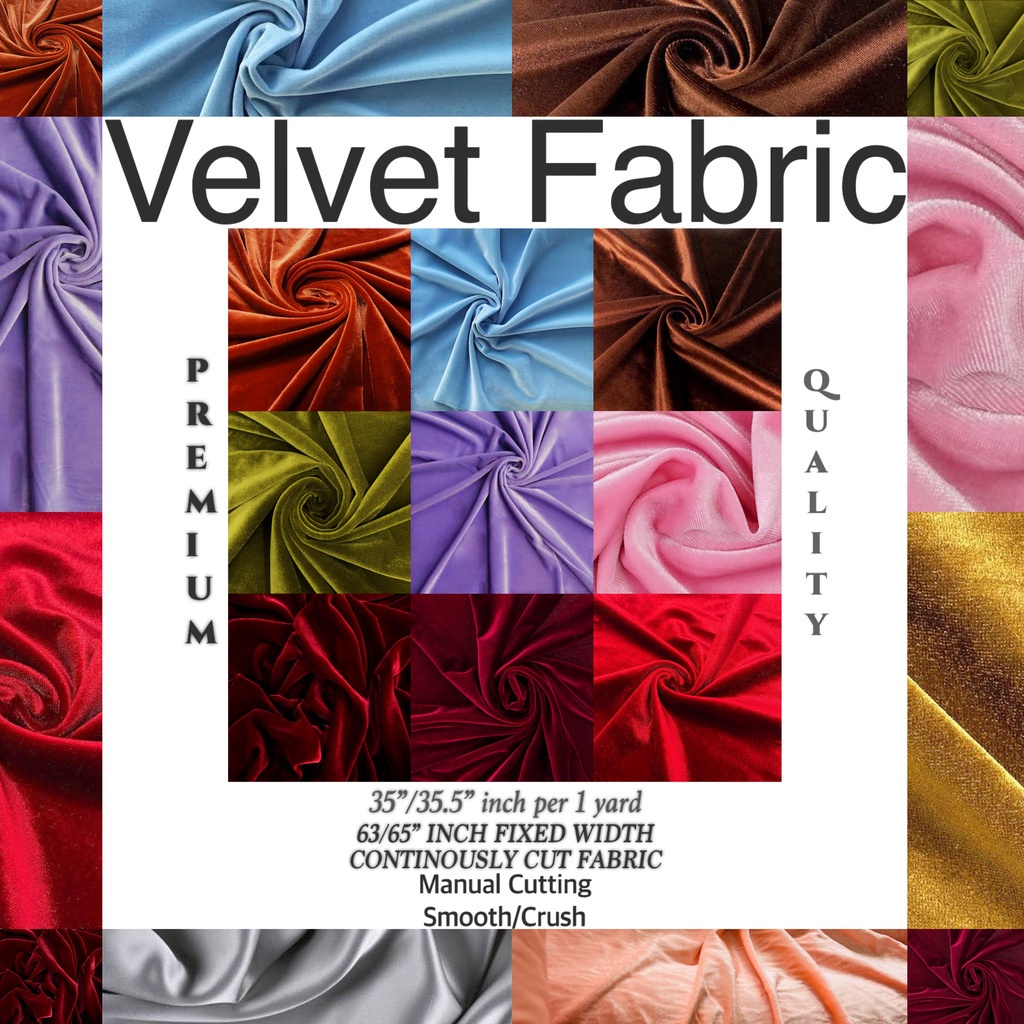 PREMIUM VELVET PER YARD (CRUSHED STRETCHY VELVET AND VELOUR/SMOOTH ONE ...