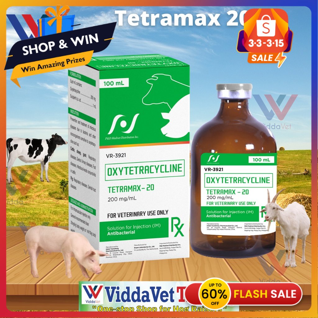 100 ml TETRAMAX-20 Solution 100ml for livestock cattle, sheep, goat and ...