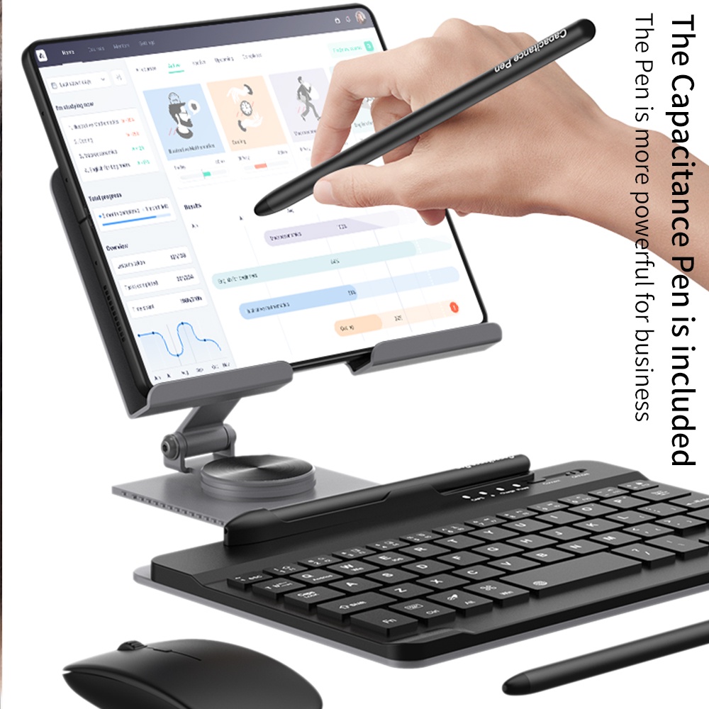 Magnetic Wireless Keyboard Bracket With Mouse and Touch Pen Rotation ...