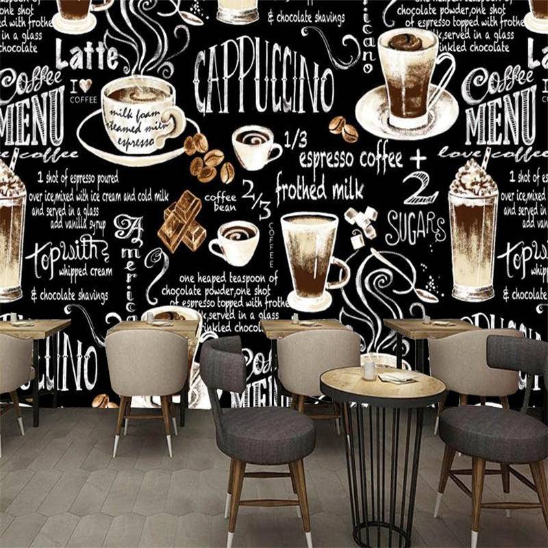 Custom Blackboard Coffee Wall Paper Coffee Shop Restaurant Cafe Hotel ...