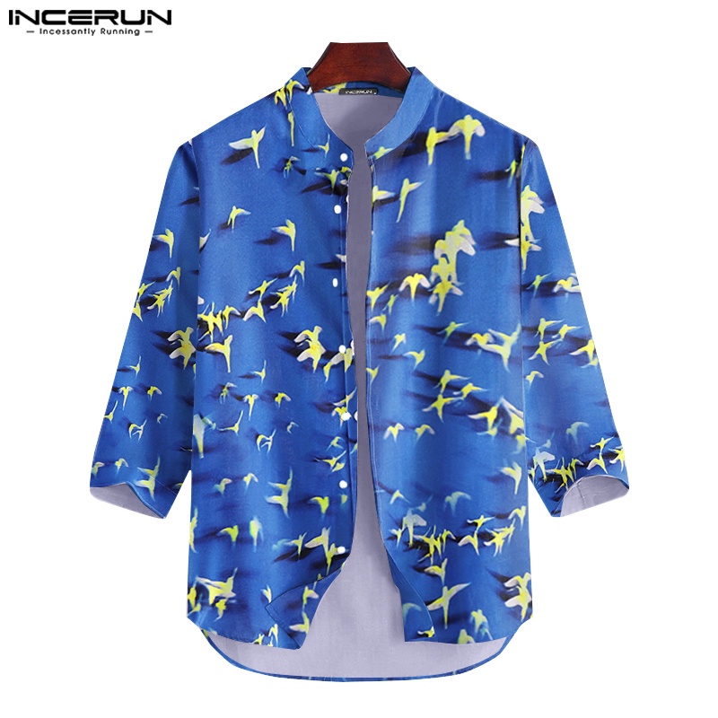 INCERUN Printed casual shirt Long sleeve | Shopee Philippines
