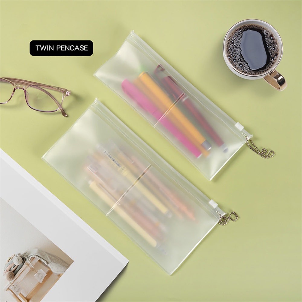 Creative Transparent Pencil Case Double Zipper PVC Waterproof Pencil ...