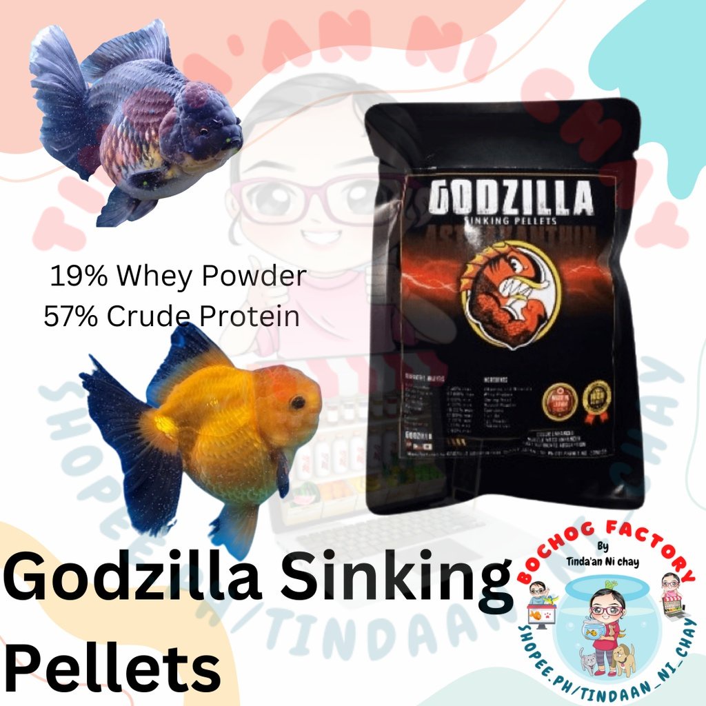 GODZILLA High Protein Sinking Pellet Growth Grooming Goldfish Aquarium ...