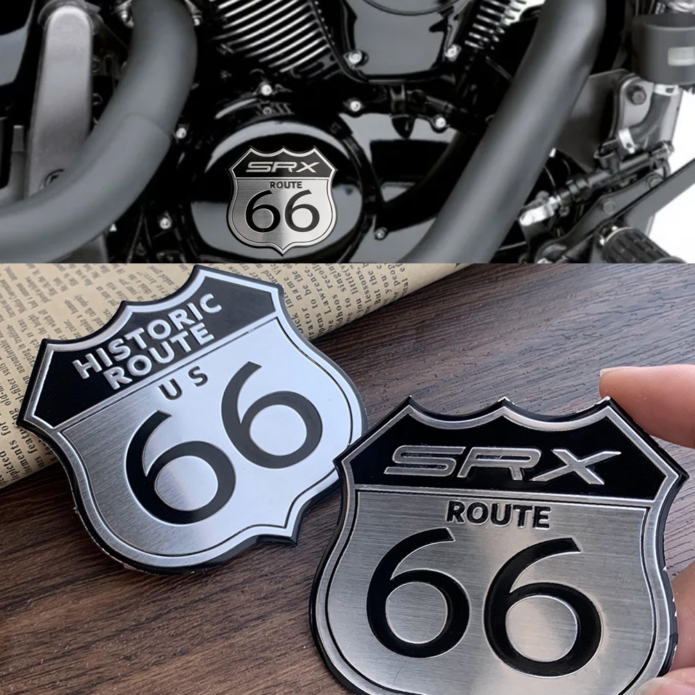 3D Motorcycle HISTORIC ROUTE 66 ROAD Embleem Badge SRX Sticker Decal ...