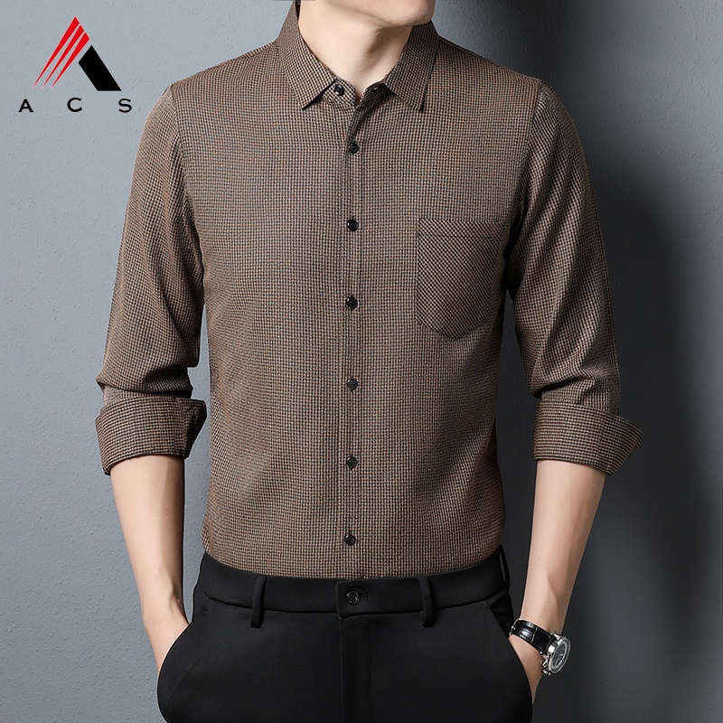 High-grade Men's Fashion Shirt Long-sleeved Casual Top | Shopee Philippines