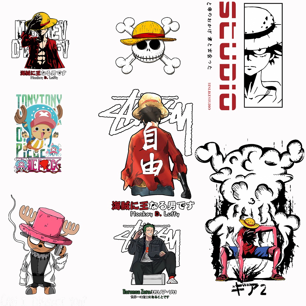 One Piece Comic DIY Ironing Clothing Heat Transfer Stickers Cartoon Hot ...