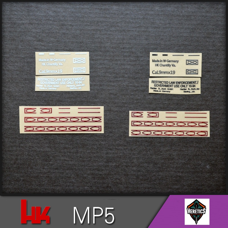 HK MP5 HQ Industrial Metal Sticker Reflective Sticker Receiver ...