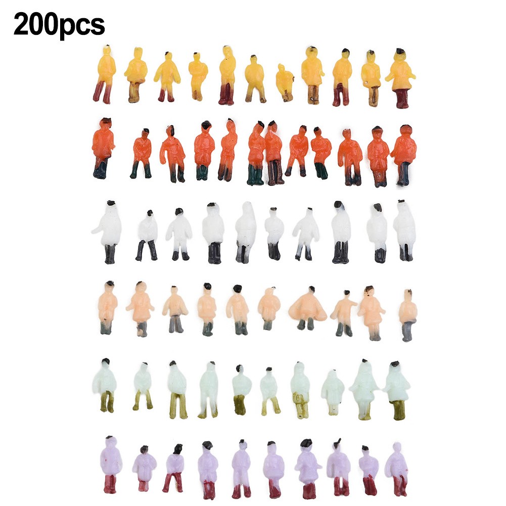 200PCS Railway Train Painted Figures Scale Model People Standing Seated ...