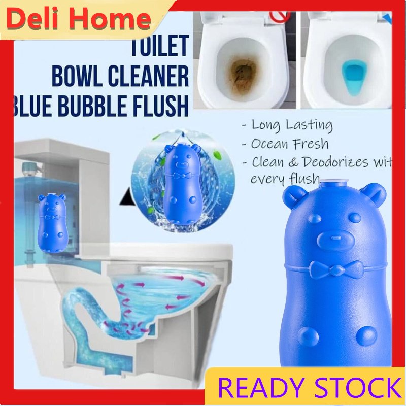 Blue cute bear bubble deodorant magic automatic cleaning toilet ...