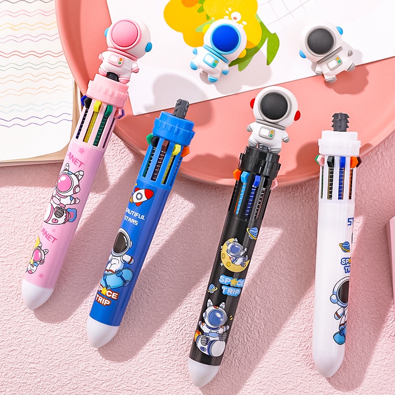 Cartoon Astronaut 10 Color Ballpoint Pen Student Creativity Spaceman ...