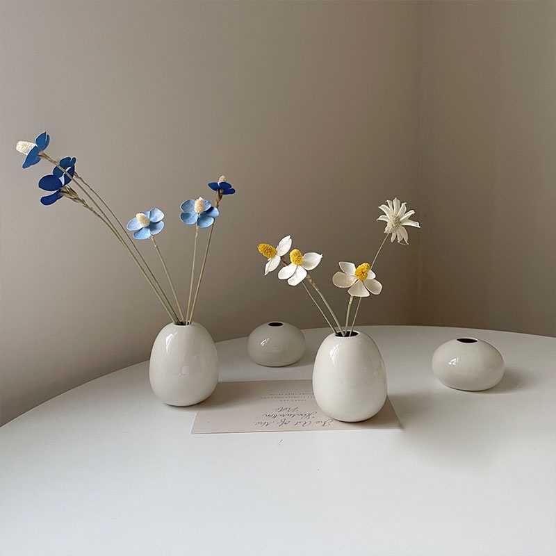 Modern Ceramics Flower Vase Living Room Desktop Mini Vase Minimalist ...