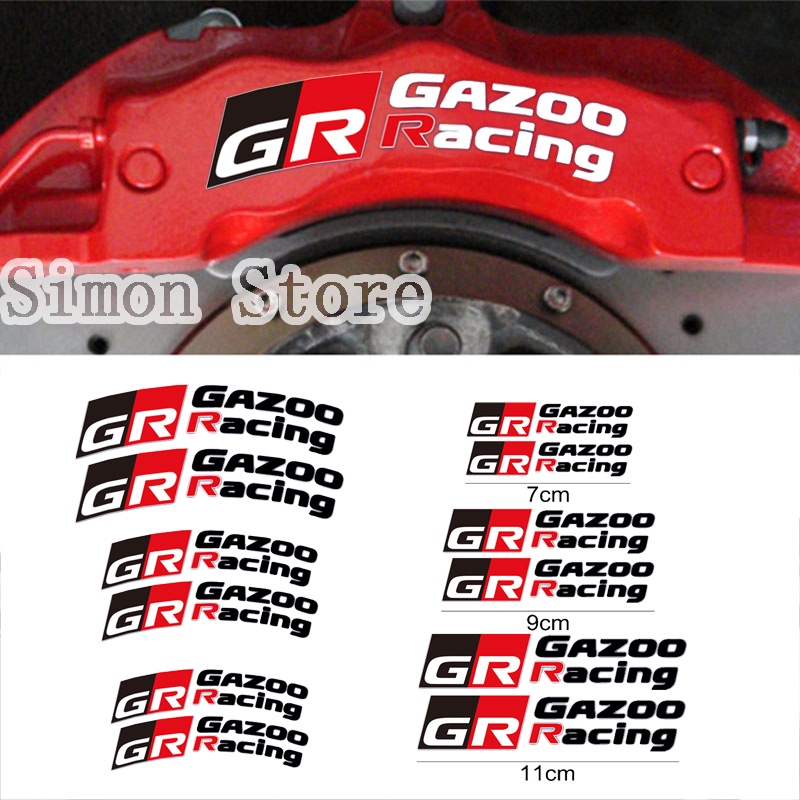 6pcs Car Brake Sticker Caliper Decal For Toyota GR GAZOO Racing Auto ...