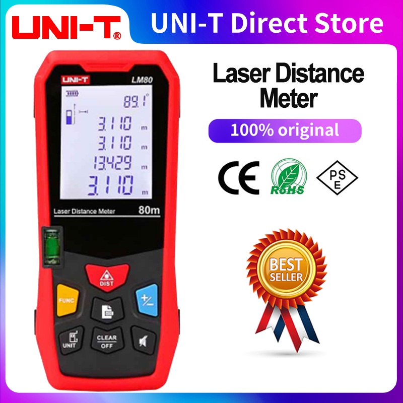 UNI-T LM80 Laser Rangefinder Digital Laser Distance Meter Laser Range ...