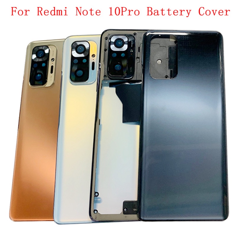 Battery Cover Rear Door Panel Housing Case For Xiaomi Redmi Note 10 Pro Back Cover with Middle ...