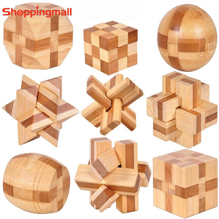 Kongming Luban Lock Kids IQ Brain Wooden Chinese Traditional Puzzle ...