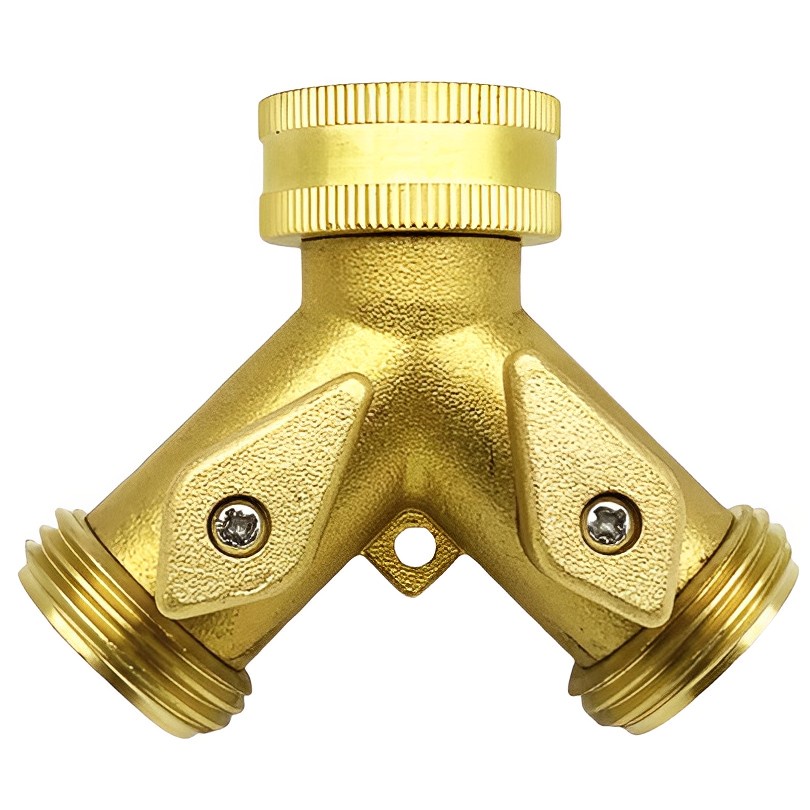 Y Shape Brass Two Way Separate Ball Valve Garden Hose Splitters ...
