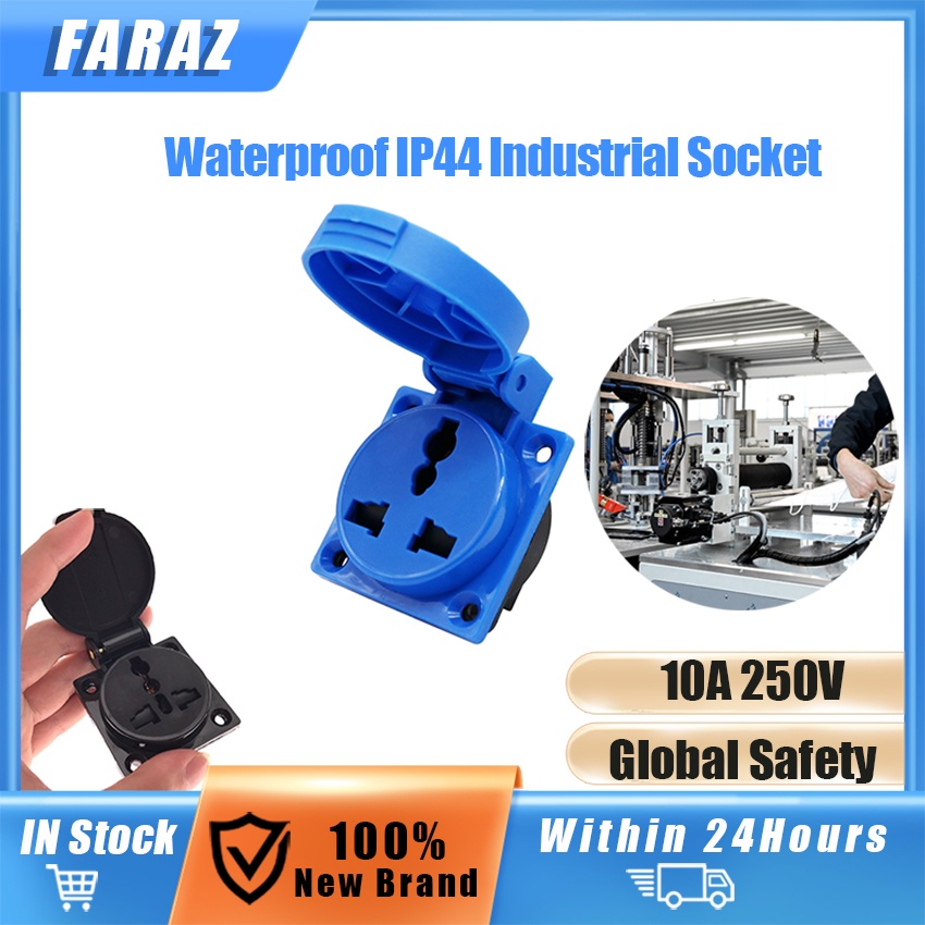 Universal IP54 Waterproof Industrial Socket 10A 250V Outdoor Outlet ...