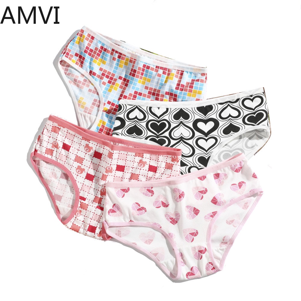 AMVI Panty Plus Size for Women Cotton Print design Underwear Female Briefs Comfortable Sexy ...