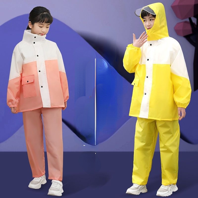 Split Children's Raincoat rain pants suit student with Schoolbag space ...