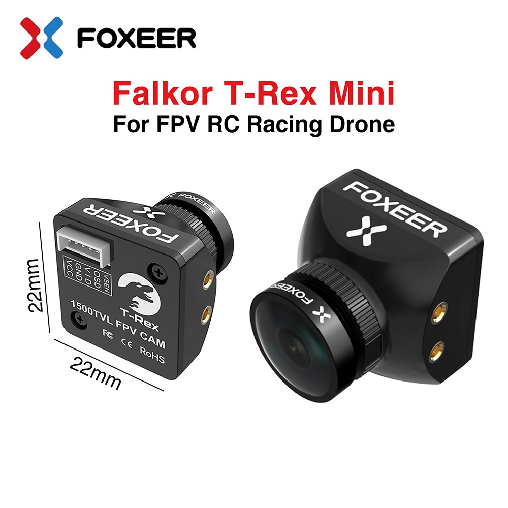 Foxeer T-Rex Mini 1500TVL 6ms Low Latency Super WDR 4:3/16:9 PAL/NTSC ...