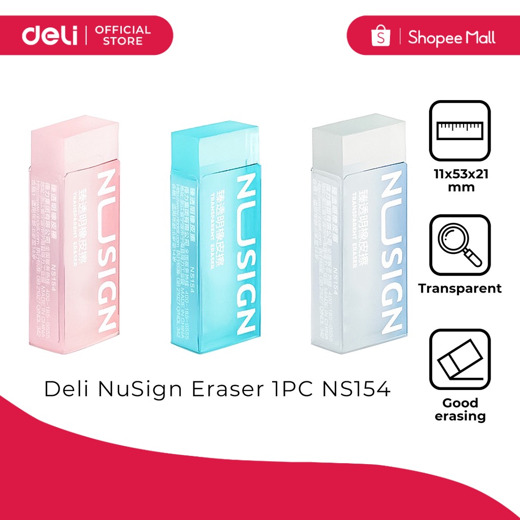 Deli NS154 NuSign Eraser 1PC [79NS154] | Shopee Philippines