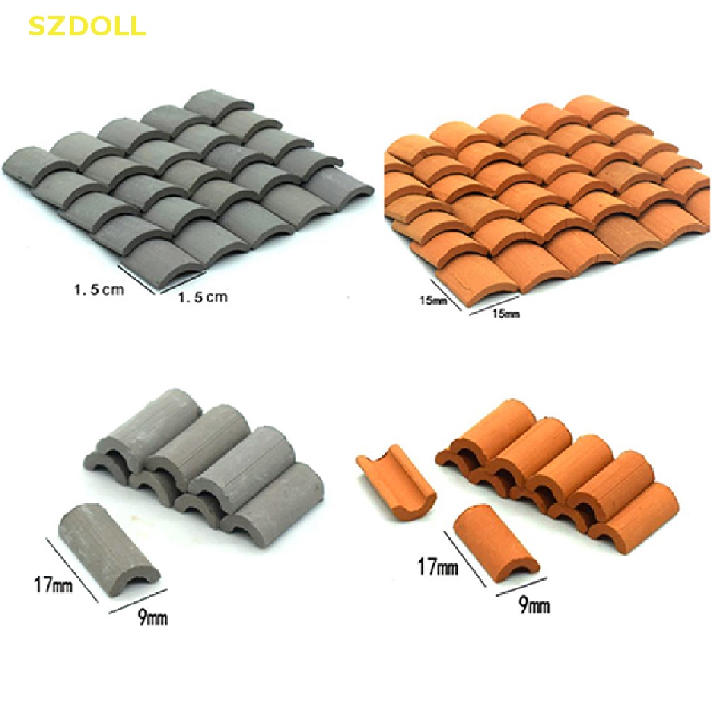 [cxSZDOLL] 60Pcs Mini Roof Tiles For Landscaping Miniature Tiles For ...